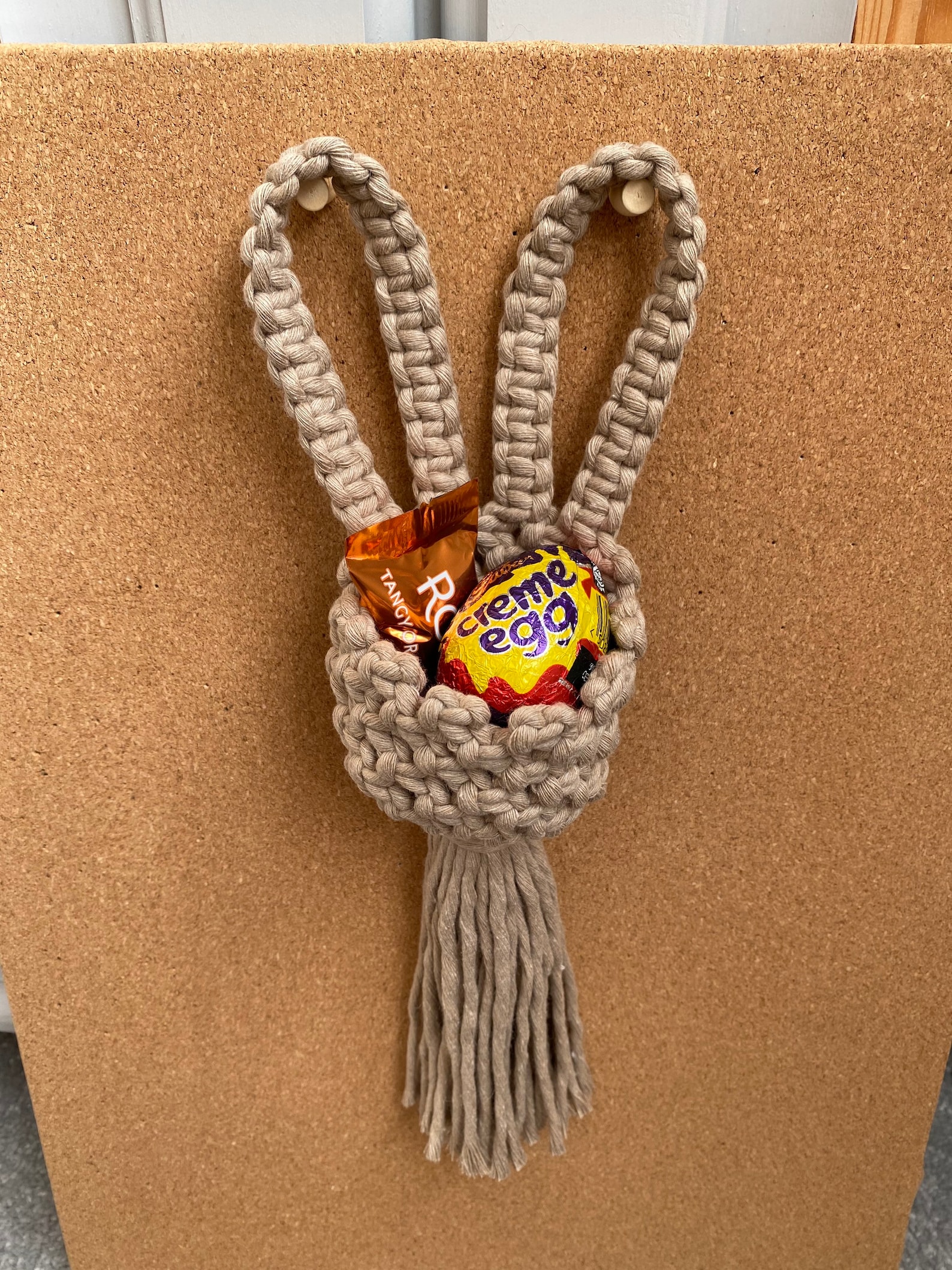 Mini Macrame Bunny Basket Macrame Easter Basket Easter | Etsy UK