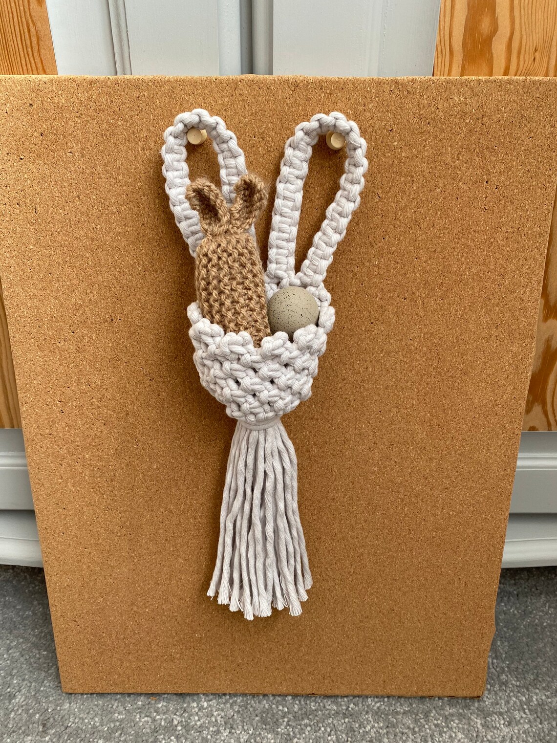 Mini Macrame Bunny Basket Macrame Easter Basket Easter | Etsy UK