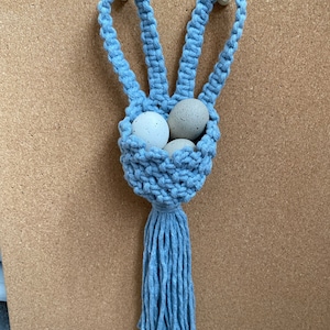 Mini Macrame Bunny Basket | Macrame Easter Basket | Easter Macrame | Bunny Macrame | Macrame ...