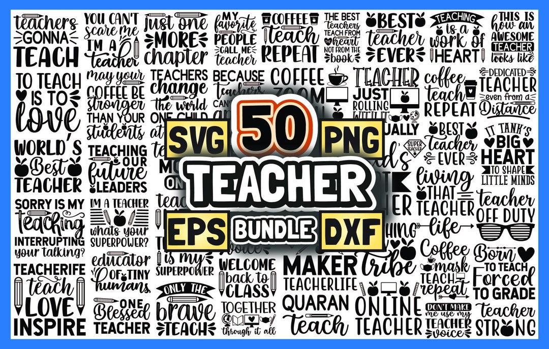 Teacher Svg Png Bundle | Teacher School Svg Png | Teaching School Year ...