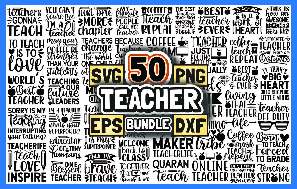 Teacher Svg Png Bundle | Teacher School Svg Png | Teaching School Year ...