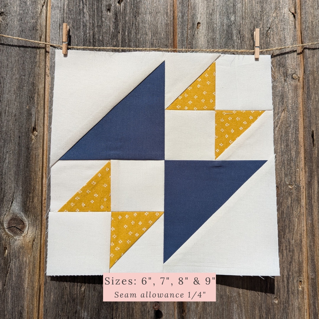 Old Maids Puzzle Quilt Block, 6, 7, 8 and 9 Inch, Foundation Paper Piecing Pattern, FPP, PDF ...