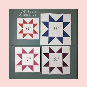 Sawtooth Star Quilt Block, Foundation Paper Piecing Pattern, FPP, PDF ...