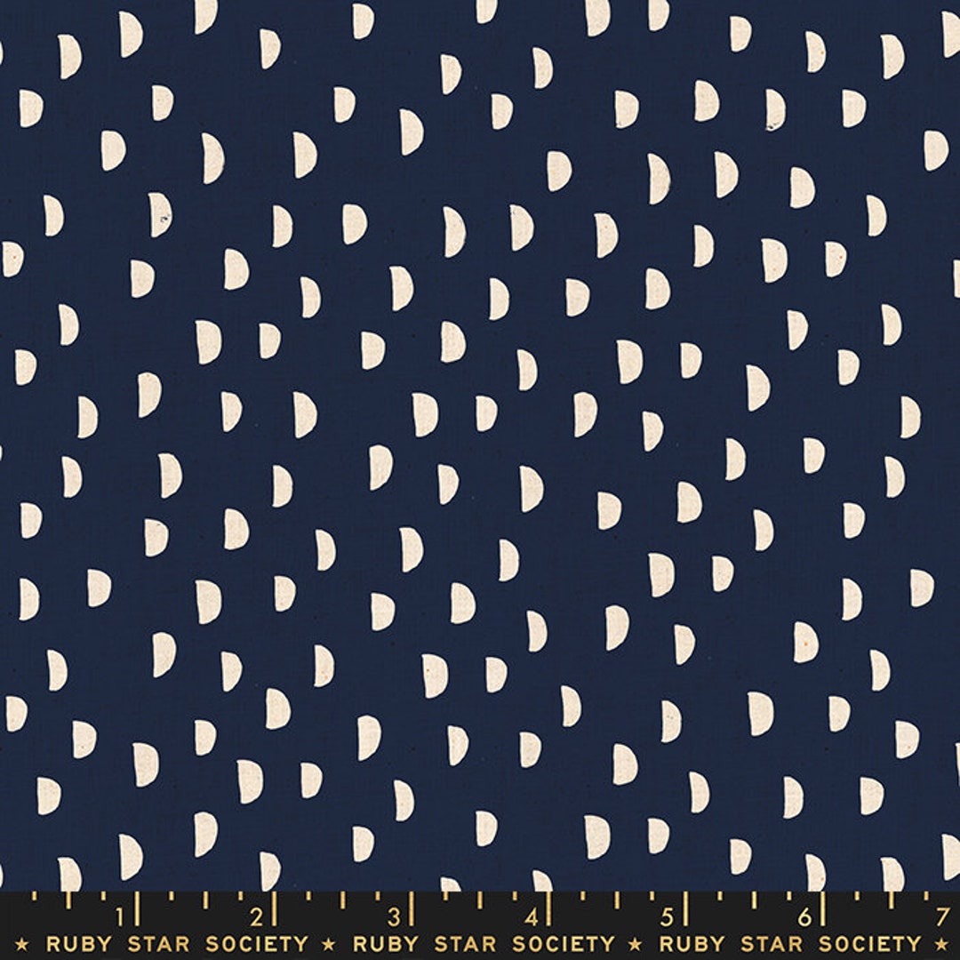 Ruby Star Society Fabric Moons in Navy Unbleached | Heirloom by Alexia ...