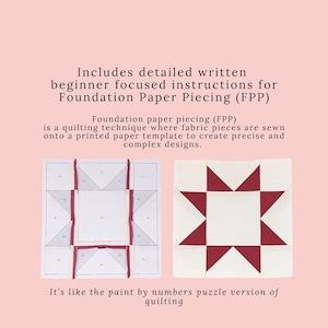 Sawtooth Star Quilt Block, 2 Inch, 3 Inch, 4 Inch, 5 Inch, Foundation ...