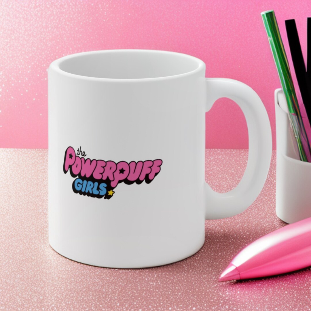 Pink Powerpuff Girls Coffee Mug Nostalgic Cartoon Character - Etsy