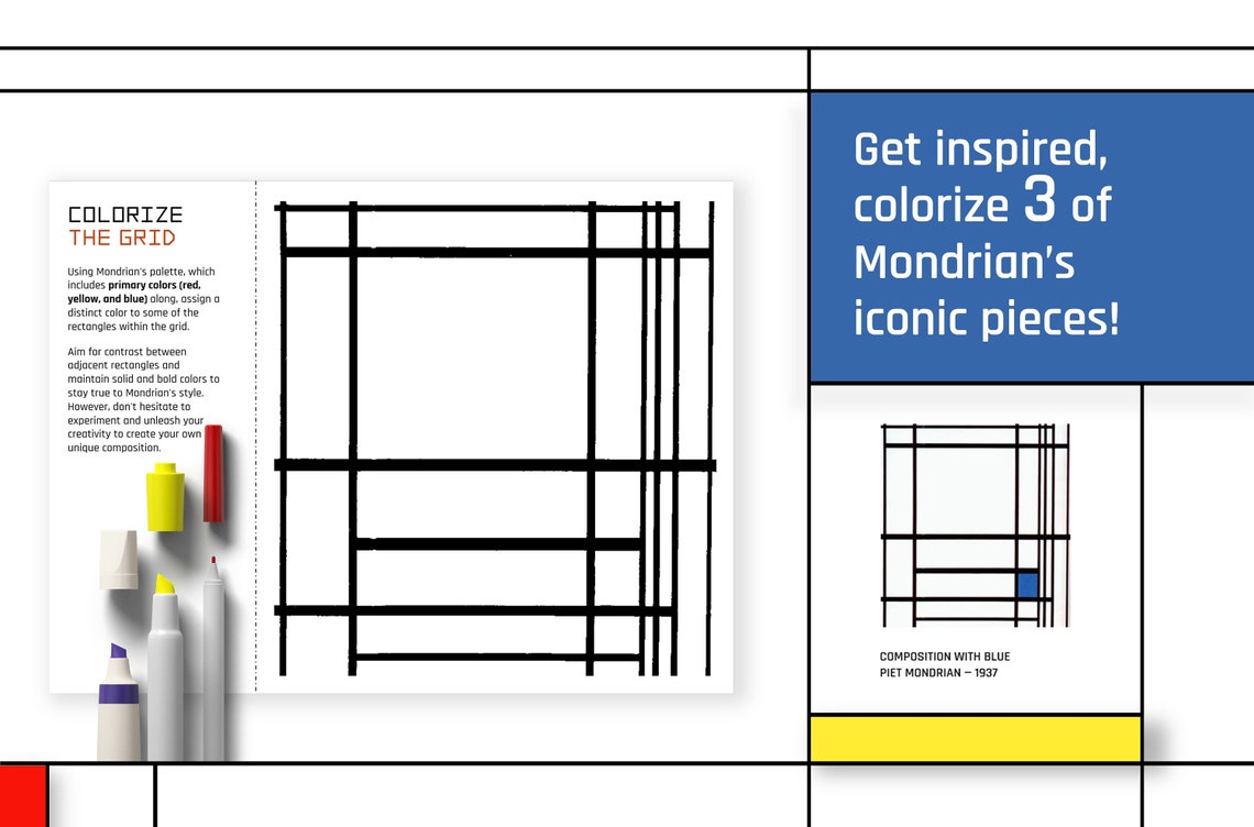 Premium Piet Mondrian's Activity Guide Lines and Colors Learn About His ...