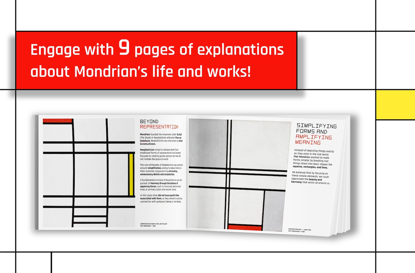 Premium Piet Mondrian's Activity Guide | Lines and Colors | Learn About ...