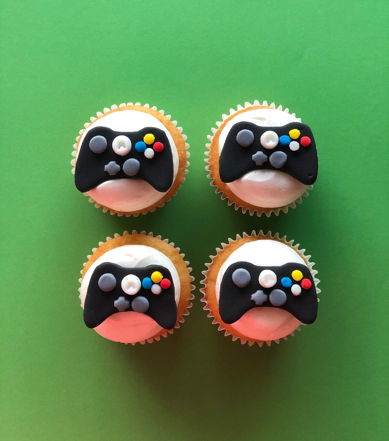 Game Controller (black) Inspired Fondant Cupcake Toppers - Etsy