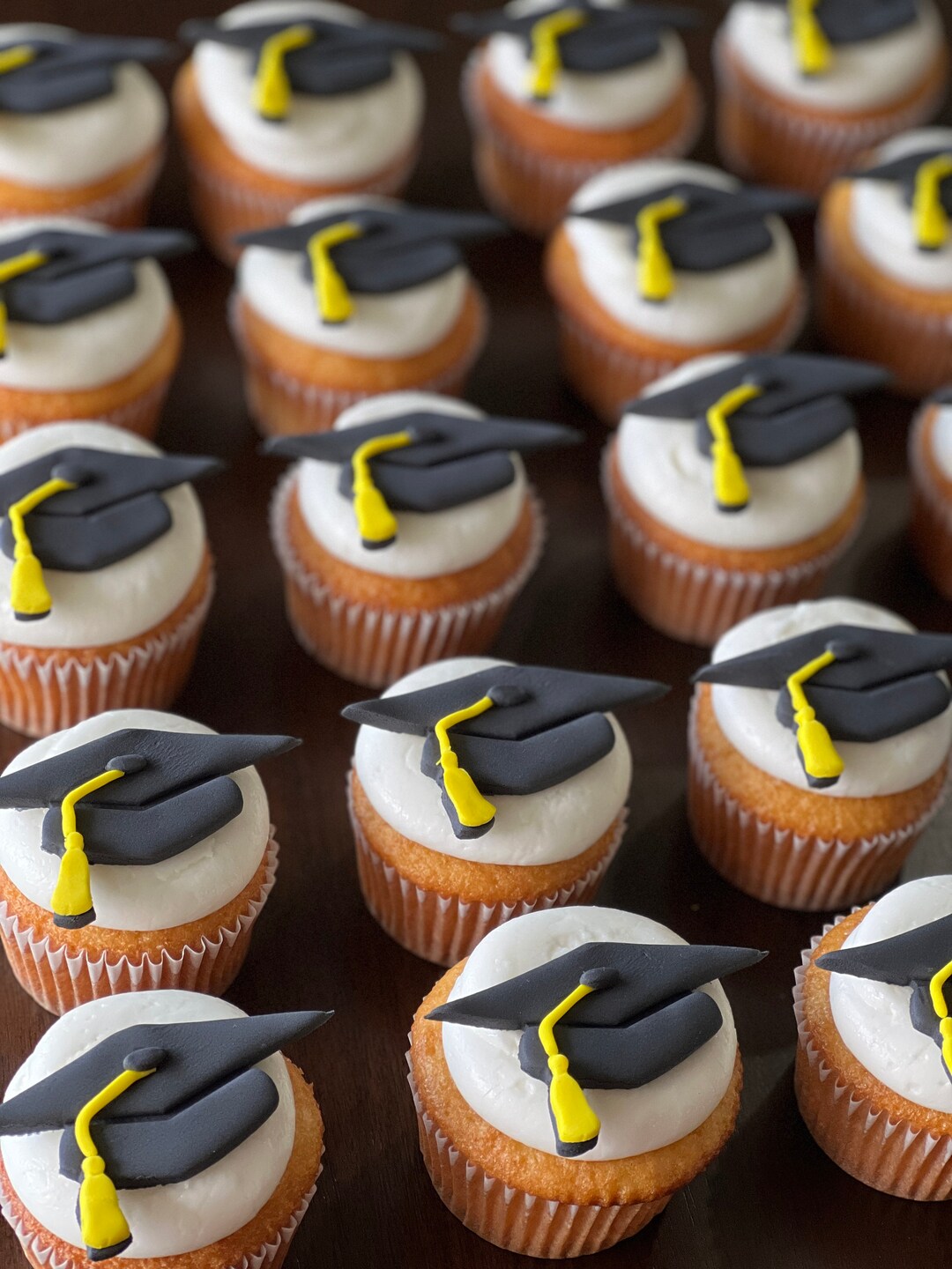 Graduation Hat Fondant Cupcake Toppers - Etsy
