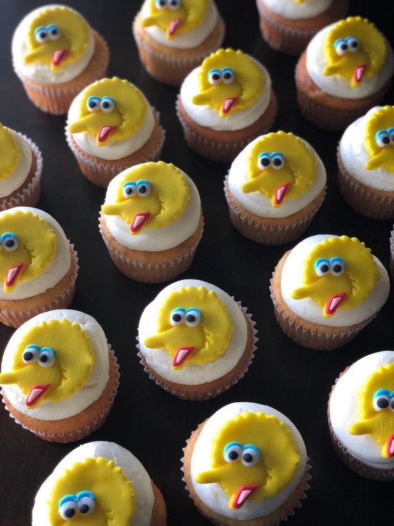 Big Bird Fondant Cupcake Toppers | Etsy