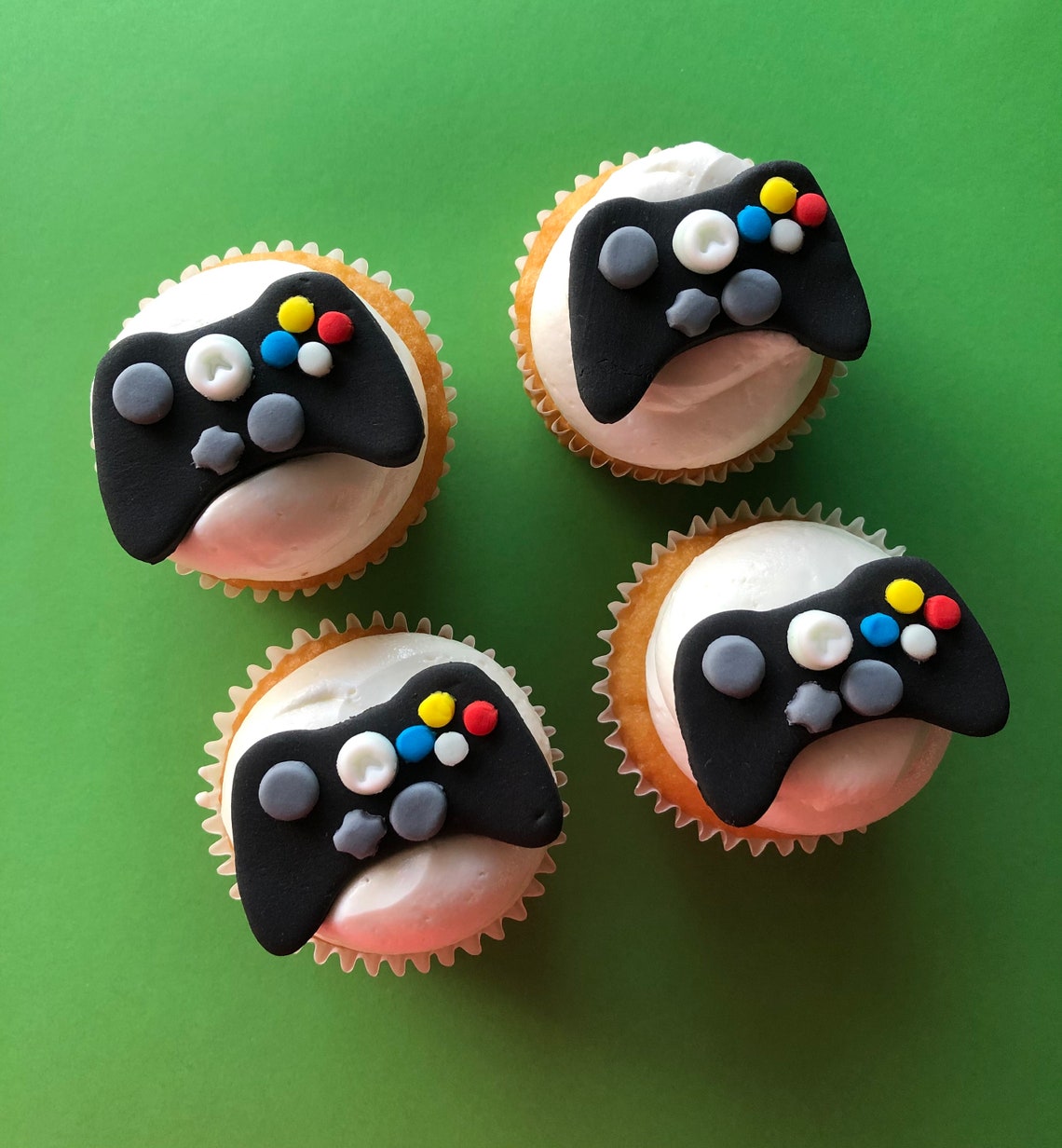 Game Controller (black) Inspired Fondant Cupcake Toppers - Etsy
