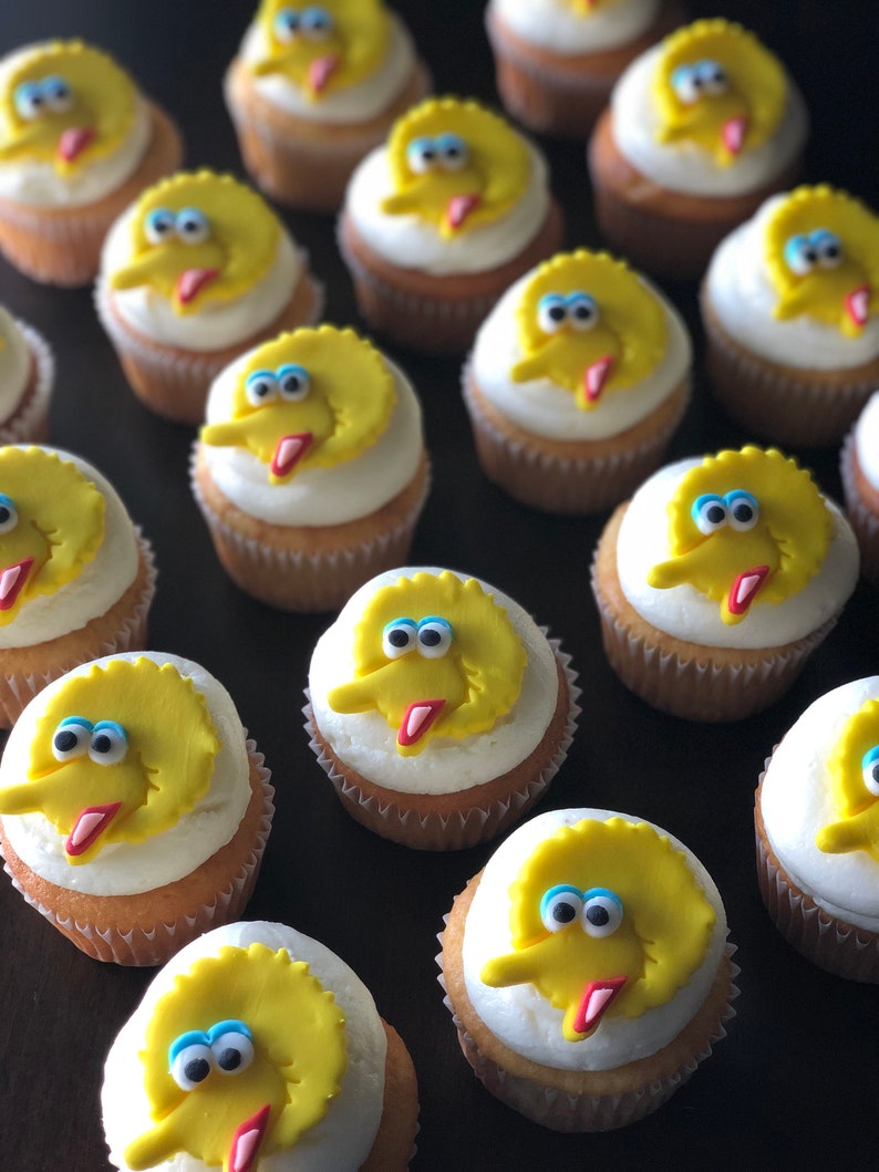 Big Bird Fondant Cupcake Toppers - Etsy