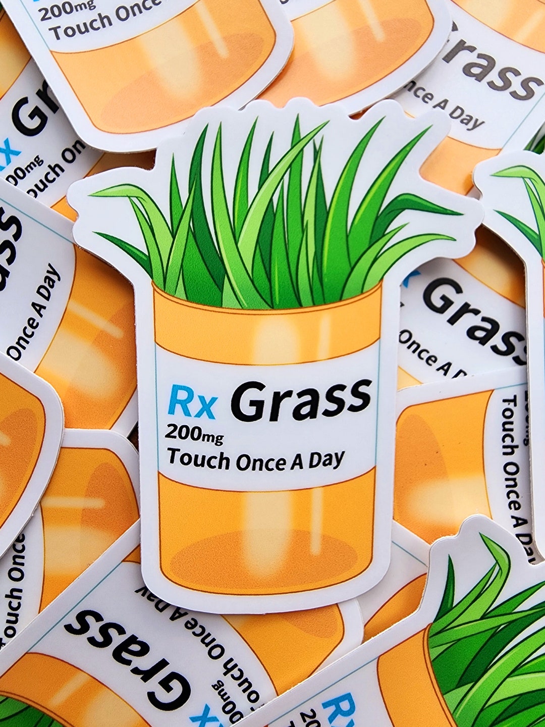 Silly Grass in Bottle Sticker - Matte 3" - Etsy
