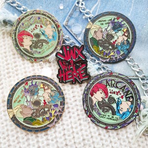 ARCANE Enamel Pin: Jinx Powder and Ekko Arcane Vinyl Customizable Set ...