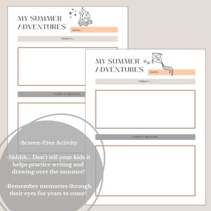 Kid's Summer Memory Book | Summer Adventure Book for Kids | Summer Kid ...