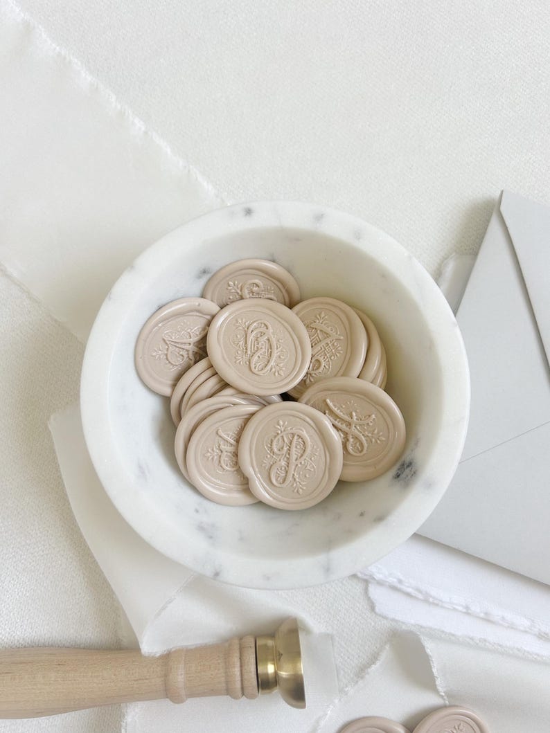 Initial Wedding Wax Seal Stickers: Self-adhesive Lace Monogram - Etsy