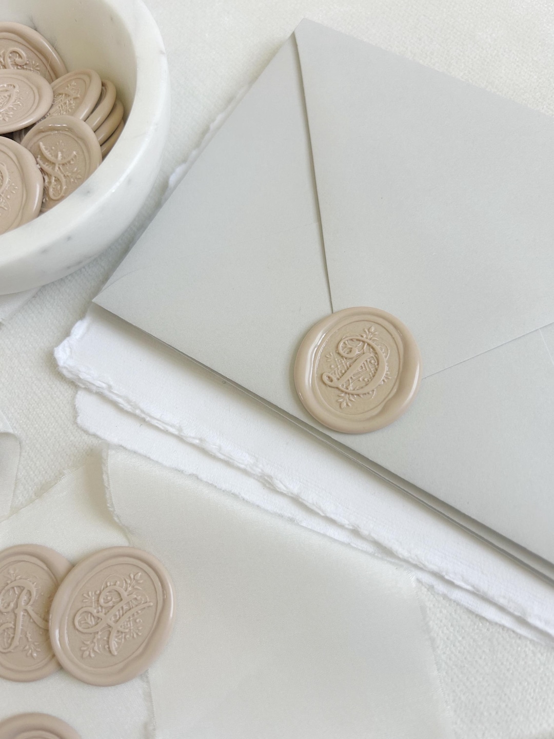 Initial Wedding Wax Seal Stickers: Self-adhesive Lace Monogram - Etsy