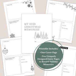 Kid's Christmas Memory Book Printable: Holiday Journal (digital ...