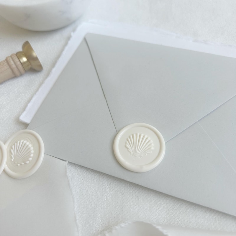 Seashell With Pearl Stamp - Etsy