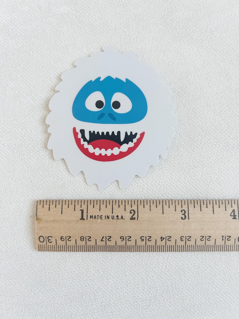 Abominable Snowman Sticker: Cheerful Yeti Christmas Sticker - Etsy