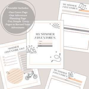 Kid's Summer Memory Book | Summer Adventure Book for Kids | Summer Kid ...