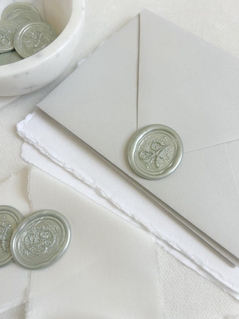 Initial Wedding Wax Seal Stickers: Self-adhesive Lace Monogram - Etsy