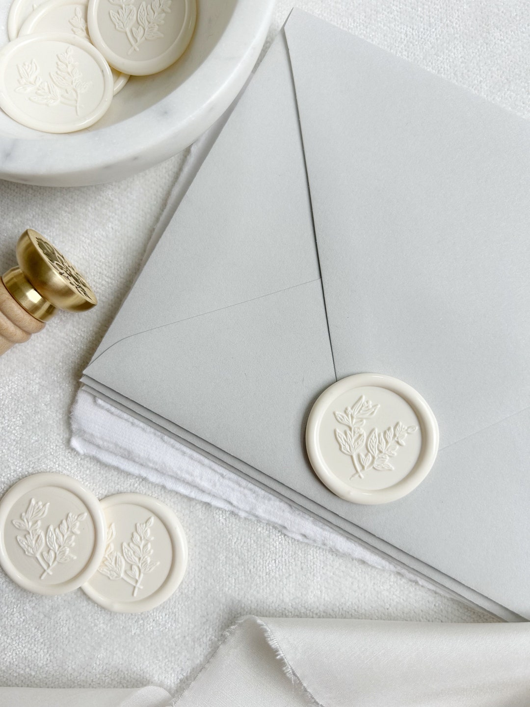 Botanical Branch Wax Seal - Custom Wax Seal Sticker - Wedding ...