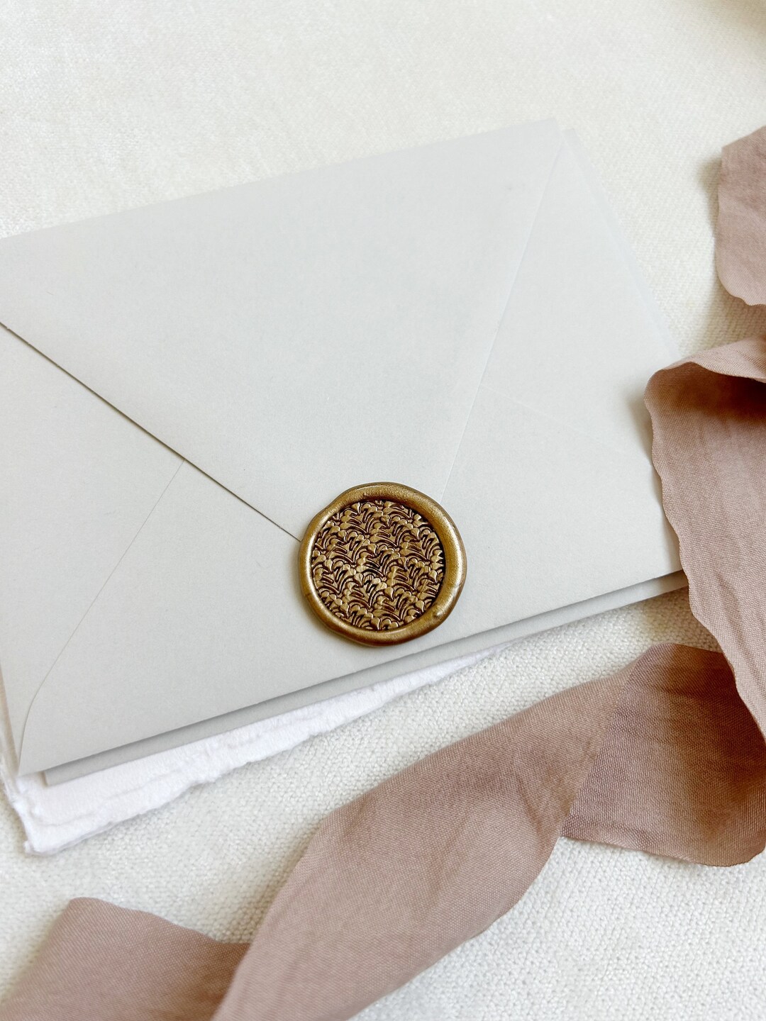 Feathered Lace Wax Seal - Custom Wax Seal Sticker - Self-adhesive Wax ...