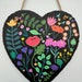 Hand Painted Slate Heart With Floral Design - Etsy