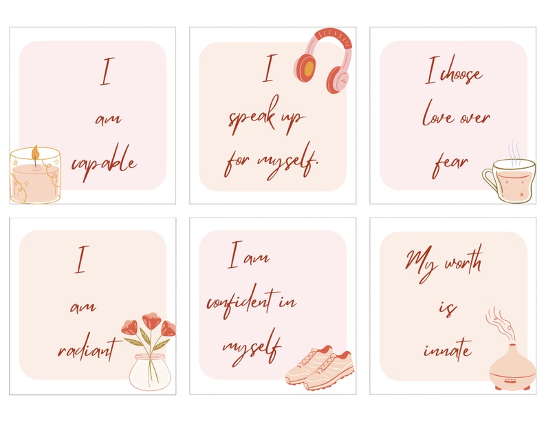 30 Printable Affirmation Cards for Self Love, Self Care. Perfect for ...