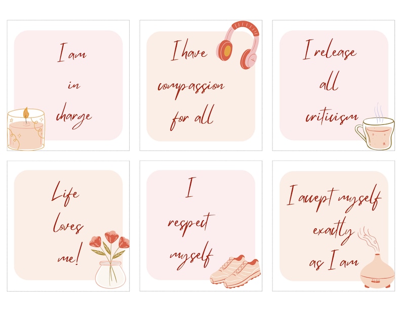 30 Printable Affirmation Cards for Self Love, Self Care. Perfect for ...