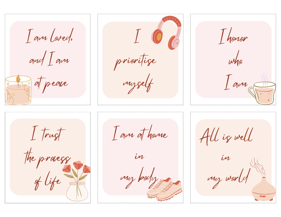 30 Printable Affirmation Cards for Self Love, Self Care. Perfect for ...