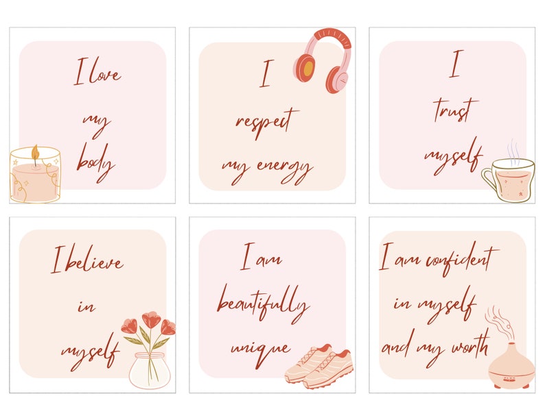 30 Printable Affirmation Cards for Self Love, Self Care. Perfect for ...