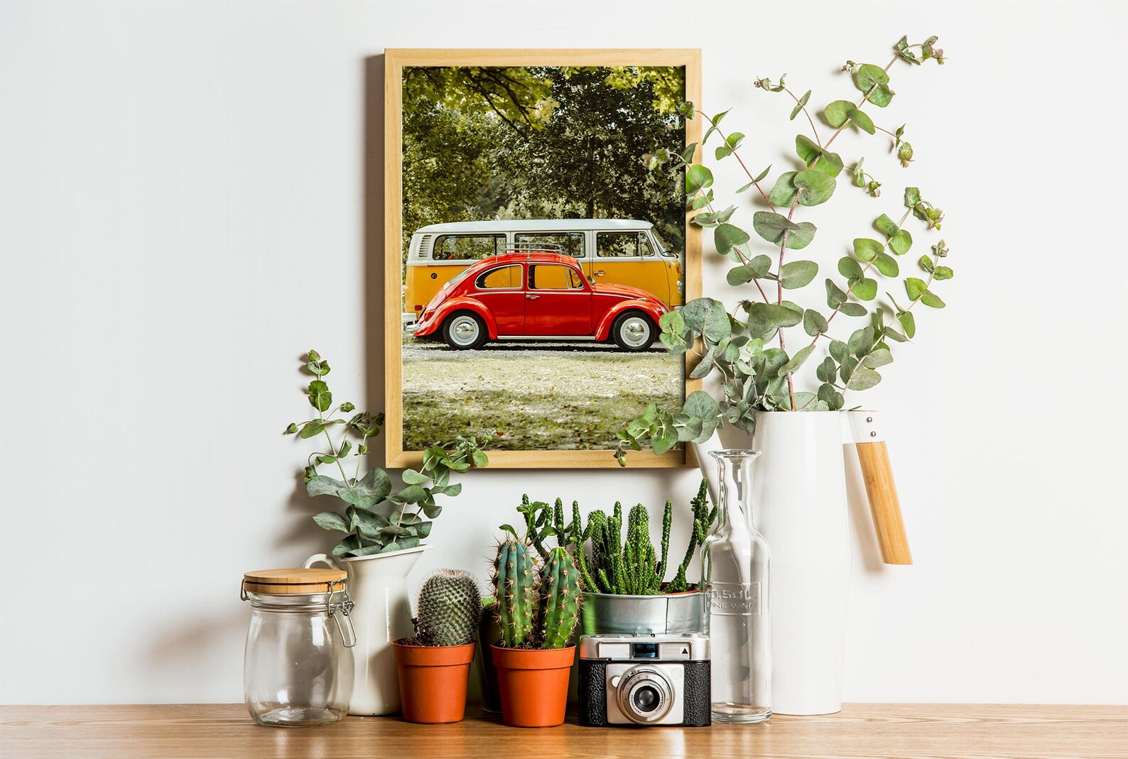 Classic VW Beetle and Bus Print Decor, VW Bus Poster, VW Bus ...