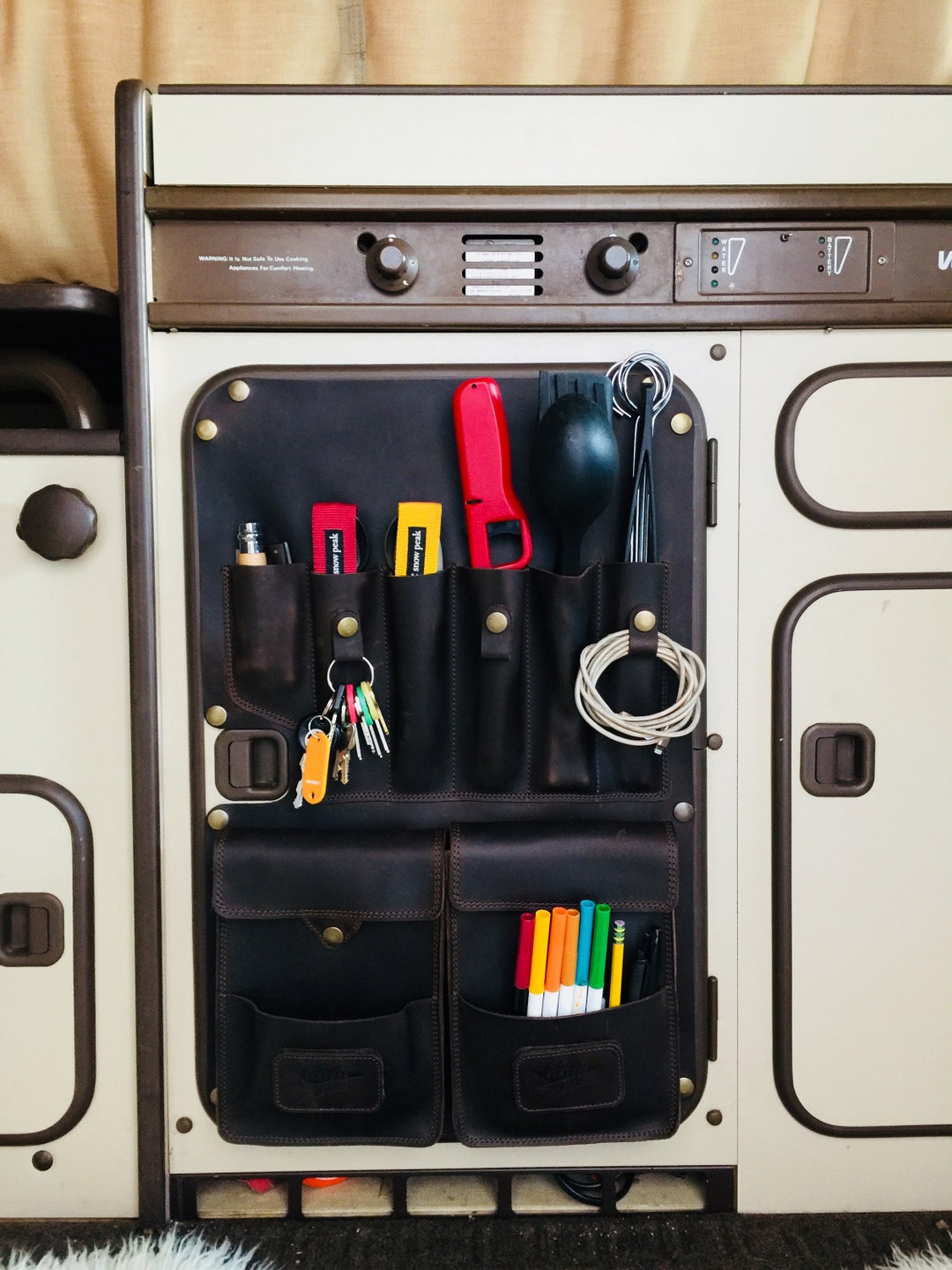 Westy Cocina Westfalia Fridge Door Leather Organizer - Etsy