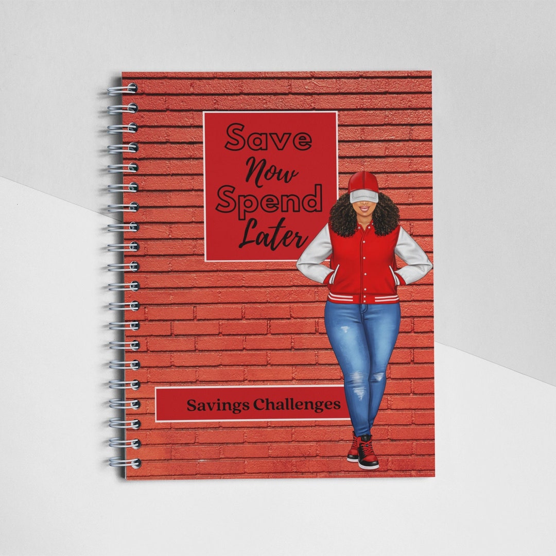 Save Now, Spend Later Red Savings Challenge Workbook, Budgeting, Money ...
