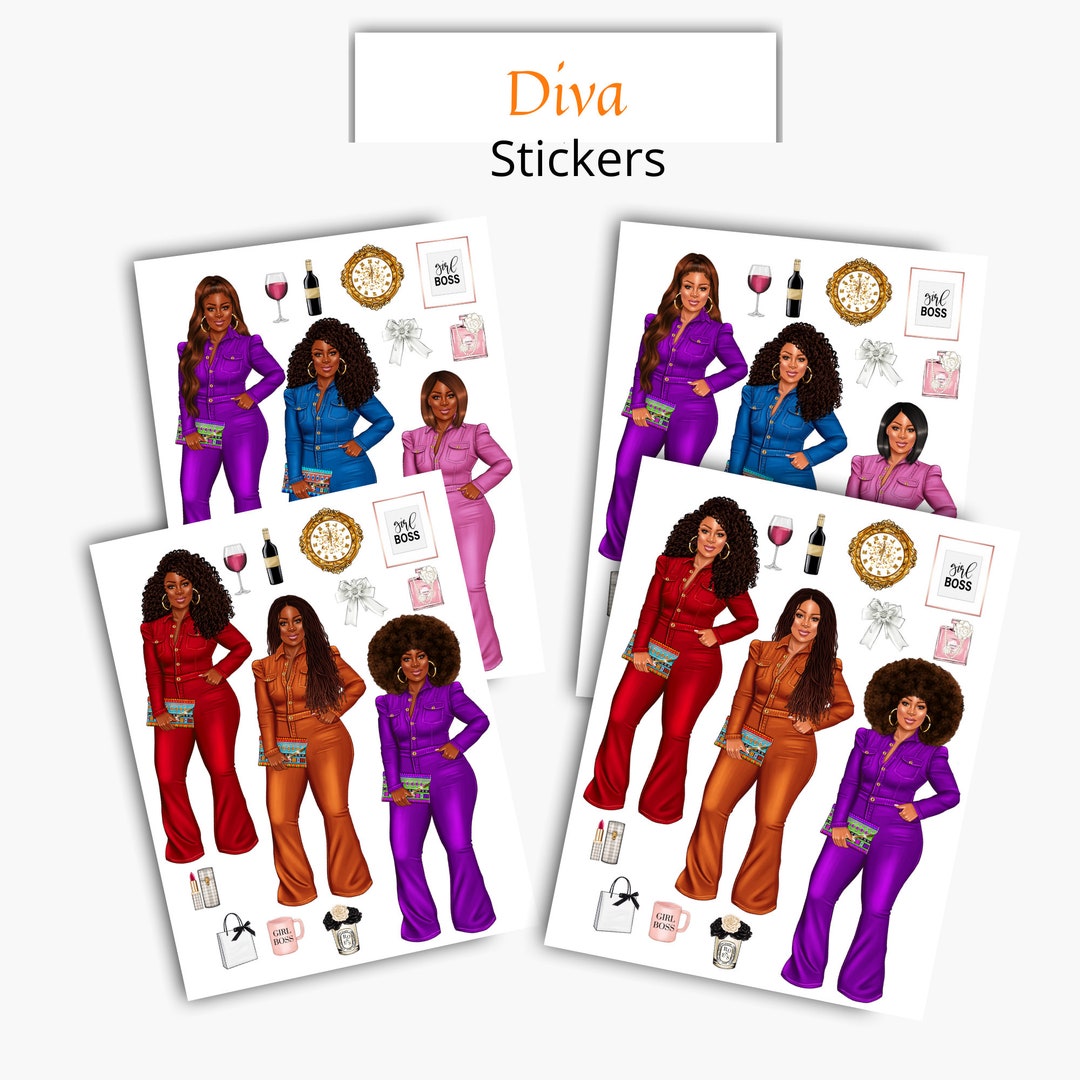 Diva Planner Stickers, Stickers, Scrapbook, Planner, Journal, African ...