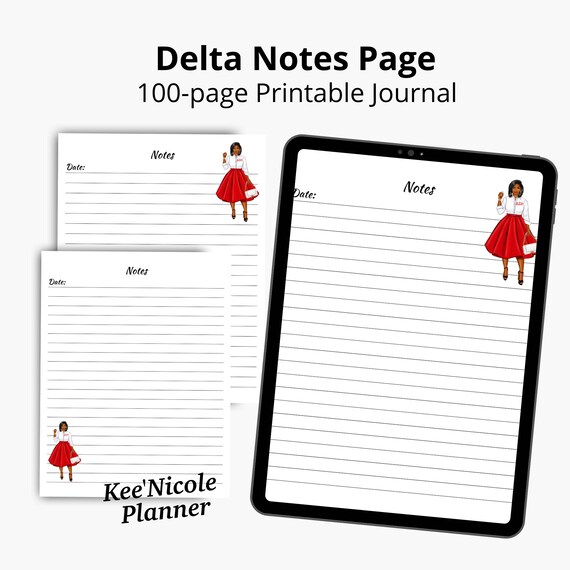PRINTABLE Delta Note Keeper Journal Inserts 100 Days - Etsy