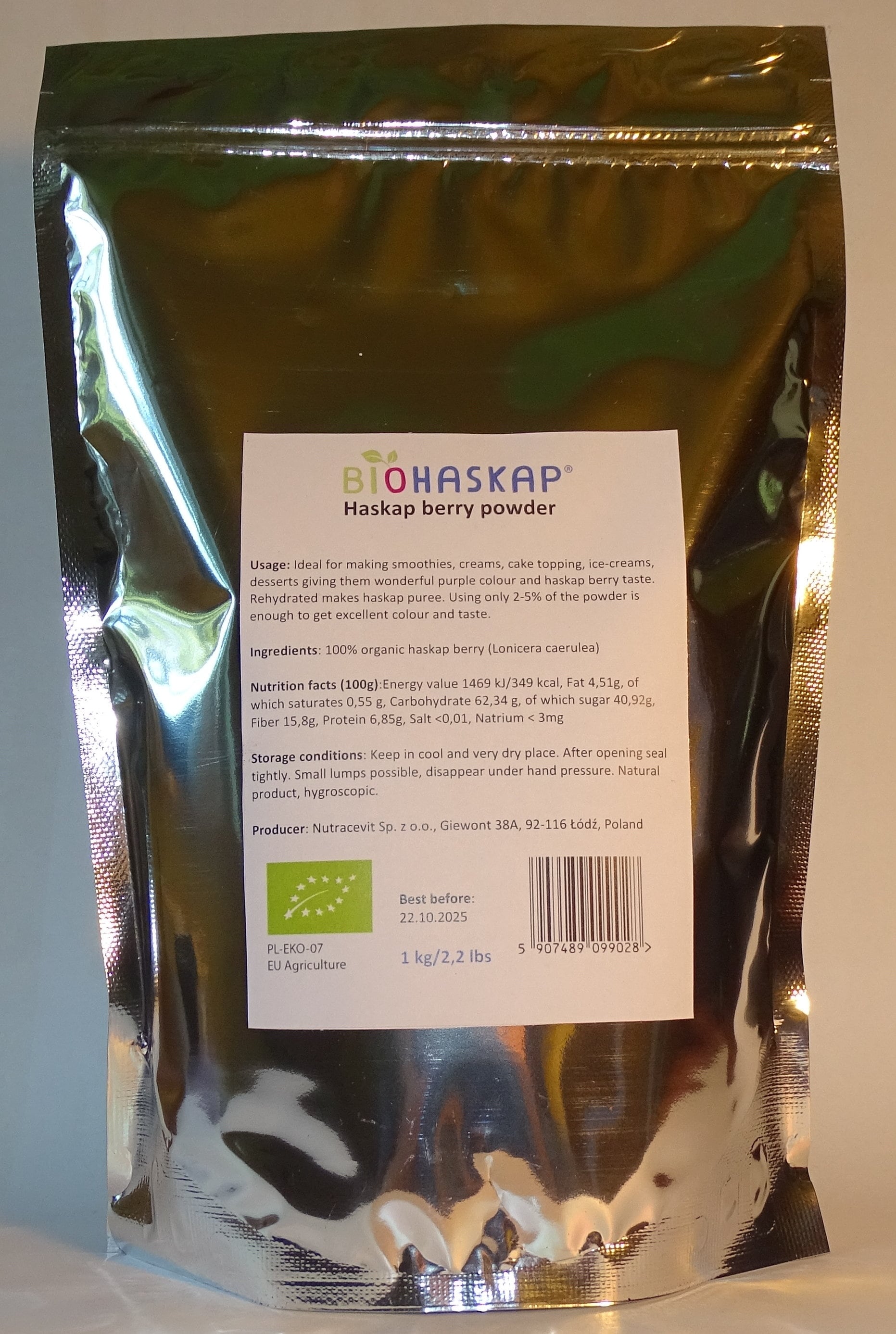 1kg/2.2lbs Organic Haskap Berry Powder BIOHASKAP. Very Fruity, Sweet ...