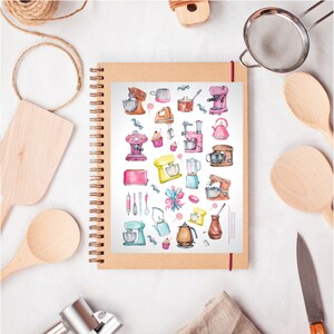 Printable Kitchen Tools Stickers Planner Stickers PDF | Etsy