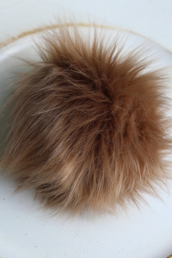 Faux fur pom pom fur pom pom brown pom pom tan pom pom | Etsy