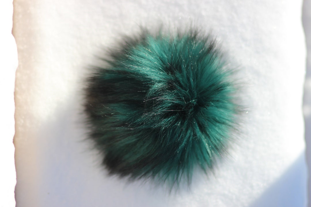 Faux Fur Pom Pom, Green Pom Pom, Pom Poms, Hat Pom Pom, Black Pom Pom ...