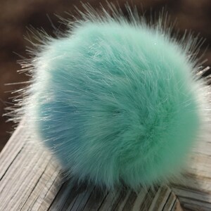 Faux Fur Pom Pom, Aqua Pom Pom, Turquoise Pom Pom, Hat Pom Pom, Pom Pom ...