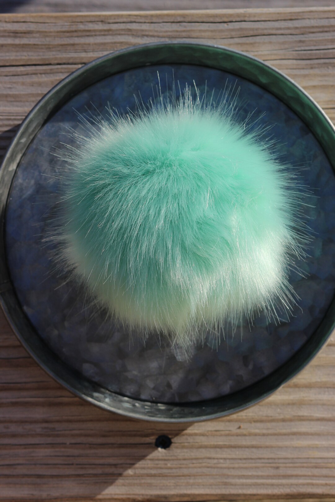 Faux Fur Pom Pom, Aqua Pom Pom, Turquoise Pom Pom, Hat Pom Pom, Pom Pom ...