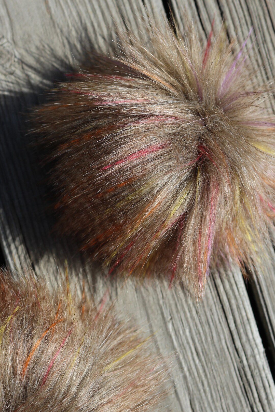 Faux Fur Pom Pom, Handmade Pom Pom, Fur Pom Pom, Brown Pom Pom ...