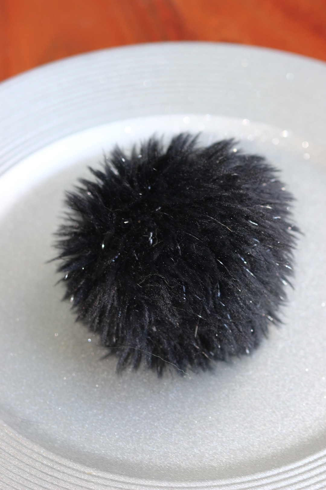 Pom Pom Black Pom Pom Faux Fur Pom Pom Black Sparkle Pom - Etsy