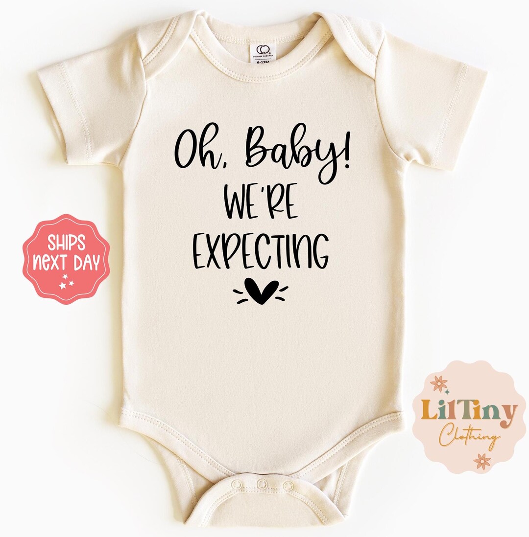 Oh Baby Were Expecting Baby Onesie® | Pregnancy Announcement Baby ...