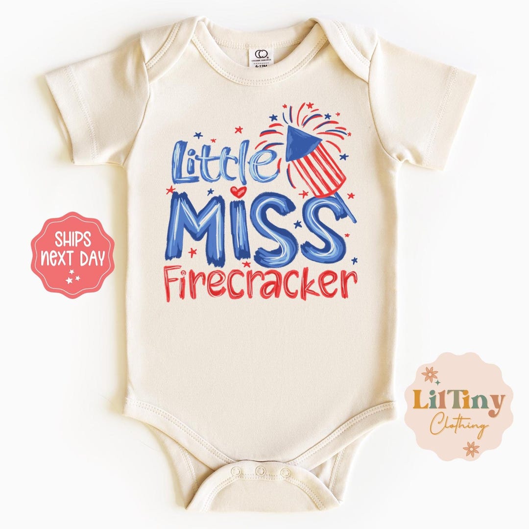 Little Miss Firecracker Baby Onesie® | Baby Girl Onesie® | July 4th ...