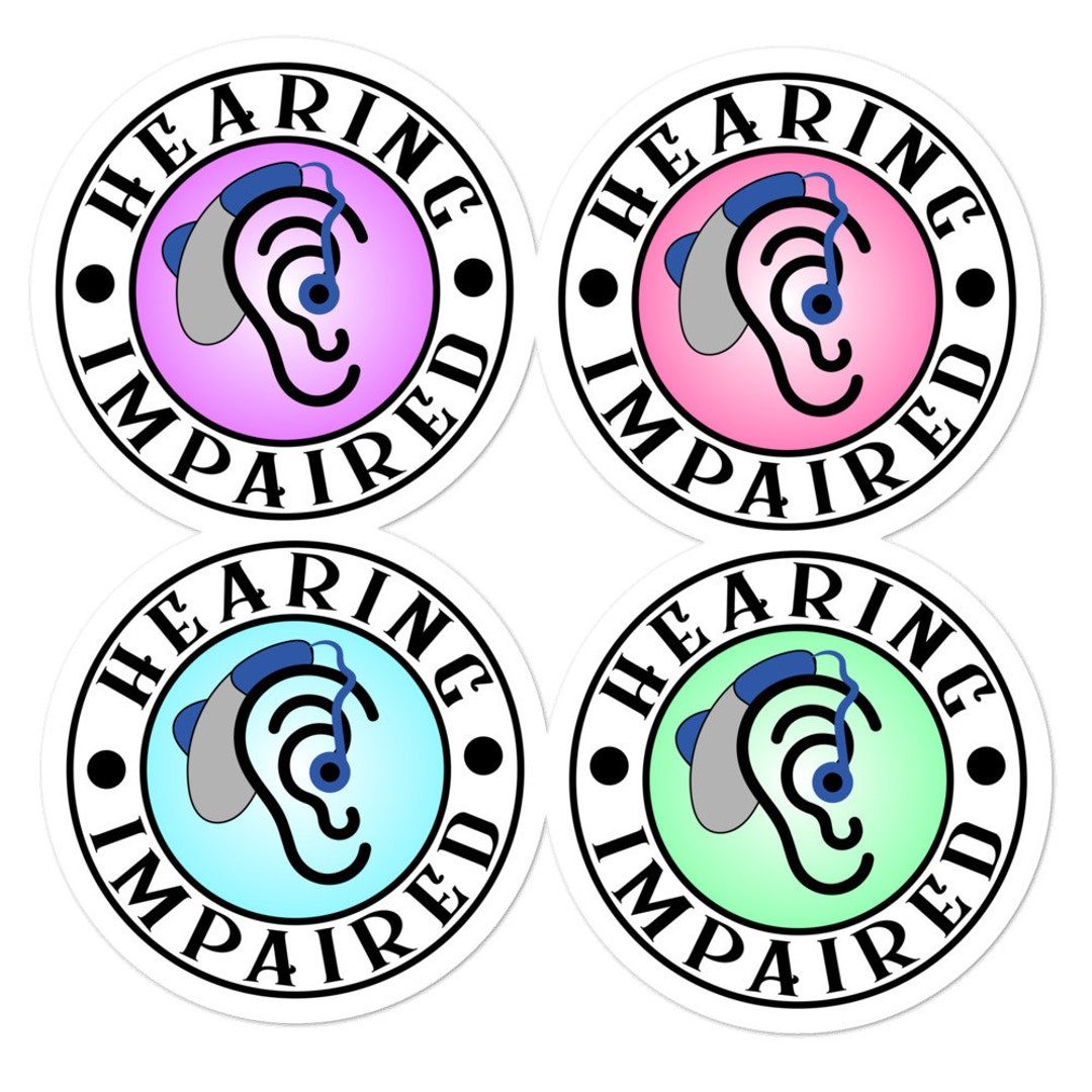 Hard of Hearing Sticker Hearing Impaired Sticker Sticker Pack Emblem ...